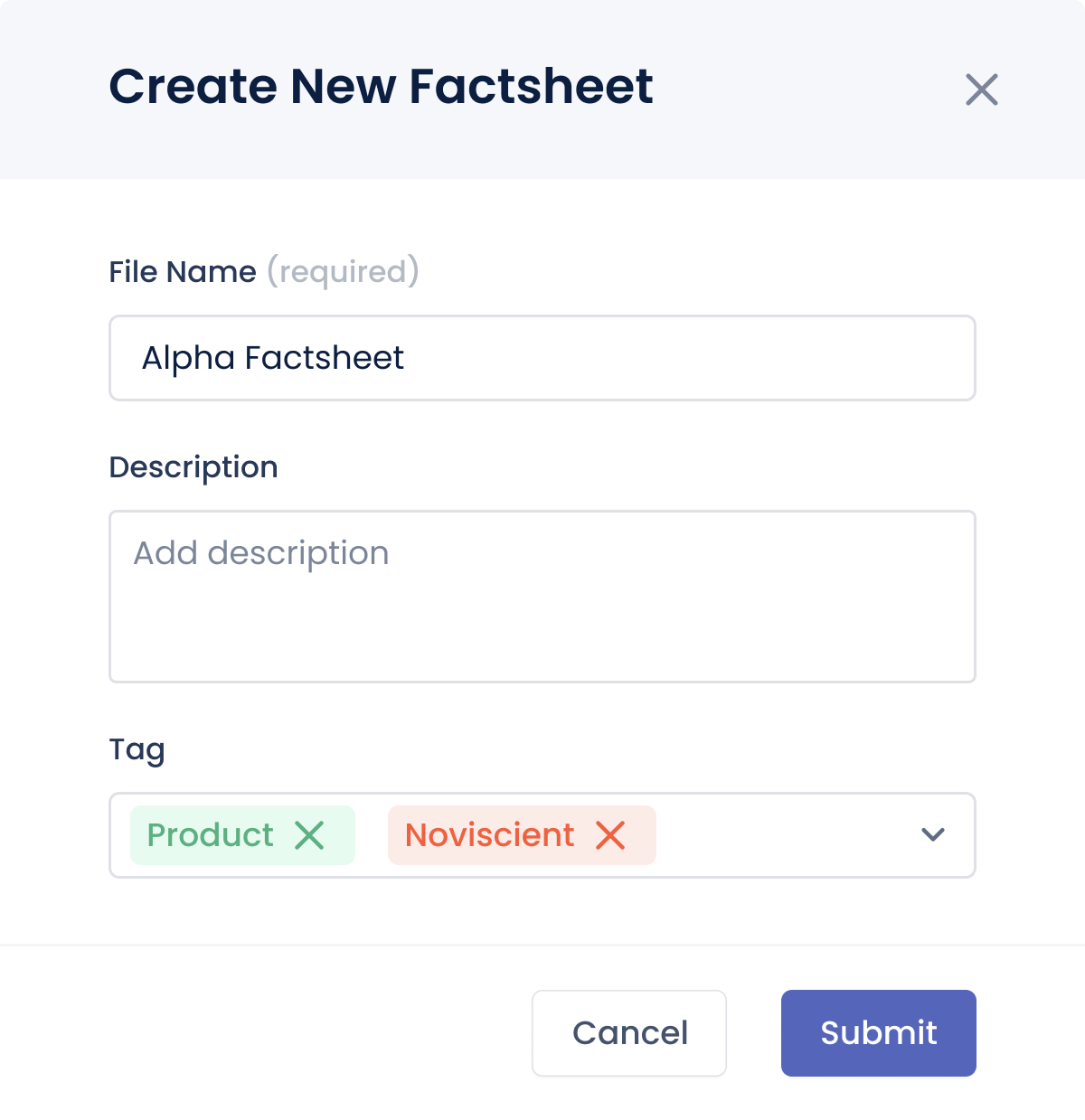 Noviscient Factsheet Builder Standalone
